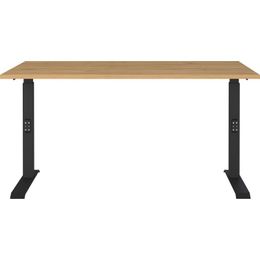 Germania Schreibtisch &raquo;GW-Agenda&laquo; h&ouml;henverstellbar von 68-91 cm, verf&uuml;gbar in verschiedenen Breiten schwarz B/H/T: 140cm x 91cm x 80cm,manuell 
