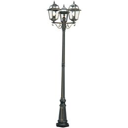 Searchlight Pollerleuchte &raquo;Au&szlig;enleuchte New Orleans, 3-flammig&laquo; E27 1 Stk. Klassisches Ambiente schwarz 3, &Oslash; 55cm H: 227cm, 1 Stk.