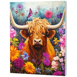 buttinette Diamond Painting "Hochlandrind", 30 x 40 cm