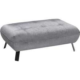 exxpo - sofa fashion Hocker bequem und modern grau B/H/T: 110cm x 44cm x 78cm, Chenille-Struktur