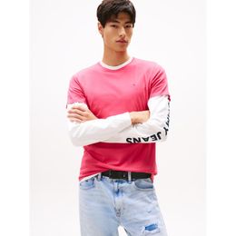 Tommy Jeans Herren T-Shirt &raquo;TJM ESSENTIAL SOLID&laquo; mit Rundhalsausschnitt und dezenter Logo-Flag pink 3XL