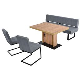 K+w Komfort & Wohnen K+W Komfort & Wohnen Essbank &raquo;Spider II Polsterbank&laquo; Sitzsteppung, bequem durch Sandwichbauweise, Metallkufe in schwarz blau B/H/T: 192cm x 88cm x 