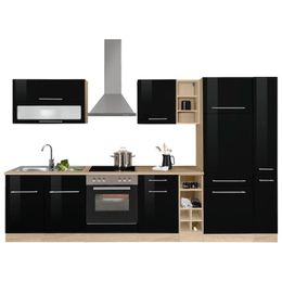 KOCHSTATION K&uuml;chenzeile &raquo;KS-Eton&laquo; ohne E-Ger&auml;te, Breite 330 cm schwarz B/H/T: 330cm x 60cm