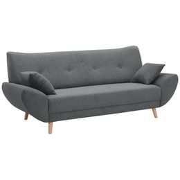 Home Affaire Polstergarnitur &raquo;Basta&laquo; 3 Stk. tlg. Komfortable Wellenunterfederung grau 100% Polyester B/H/T: 80cm x 82cm, Chenille