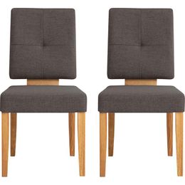 OTTO home Esszimmerstuhl &raquo;Ponza Polsterstuhl&laquo; (Set) 2 Stk.Gestell Eiche massiv ge&ouml;lt, Esszimmer Bestseller braun Massivholz B/H/T: 49cm x 94cm x 61cm,