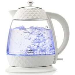 2THETA eta Wasserkocher &raquo;Crystal ETA315490010&laquo; 1,7 l 2200 W in einem edlen Wei&szlig;, aus Glas und mit Beleuchtung wei&szlig; Einheitsgr&ouml;&szlig;e Wasserkocher