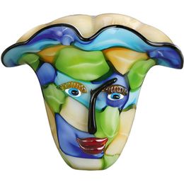 Casablanca by Gilde Tischvase &raquo;Visto, H&ouml;he ca. 31 cm&laquo; dekorative Vase aus Glas, Blumenvase blau Glas B/H/T: 37cm x 31cm x 22cm
