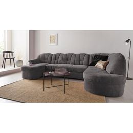DOMO collection Wohnlandschaft &raquo;Papenburg elegand & zeitlos, viel Platz, Breite 297cm, U-Form&laquo; in gro&szlig;er Farbvielfalt, wahlweise Bettfunktion, frei im