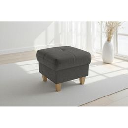 Sit & More sit&more Polsterhocker &raquo;Pamela, B: 58 cm&laquo; 1 Stk. tlg. verschiedene Farben und Stoffe, bis 120 kg belastbar grau 100% Polyester B/H/T: 58cm x 48cm x 