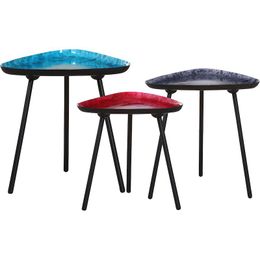 GUTMANN FACTORY Beistelltisch &raquo;Coffee, Couchtisch 3-er Set&laquo; Wohnzimmertische, individuell oder als Set kombinierbar bunt B/H/T: 48cm x 50cm x 48cm