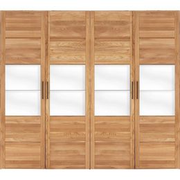 Home Affaire Kleiderschrank &raquo;Chamara&laquo; aus massivem Eichenholz, in unterschiedlichen Breiten, H&ouml;he 218 cm beige B/H/T: 246cm x 218cm x 65cm, T&uuml;ren: 4 