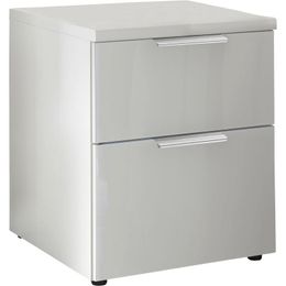 Wiemann Nachtkonsole &raquo;Como&laquo; vormontiert wei&szlig; Floatglas, Holzwerkstoff, Metall B/H/T: 40cm x 46,4cm x 43cm, 2 Stk.
