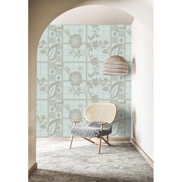 Livingwalls living walls Vliestapete &raquo;Vintage-Tapete Blumenmuster Hellblau Beige Floral&laquo; matt glatt blau Vlies B/L: 2,7m x 4m, Rollen: 1