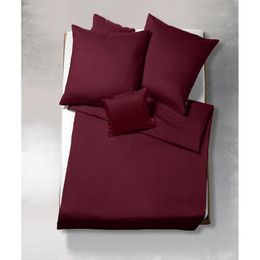 Fleuresse Bettw&auml;sche &raquo;Linz&laquo; 2 Stk. Halbleinen, 50% Baumwolle, 50% Leinen, 135x200, 155x220, 200x200cm rot Mako-Satin, Obermaterial: 100% Baumwolle B/L