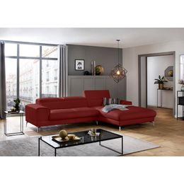 W.Schillig Ecksofa &raquo;piedroo, Designsofa mit tollem Sitzkomfort, bequem und elegant, L-Form&laquo; Kopfteilverstellung, wahlweise mit Sitztiefenverstellung, 