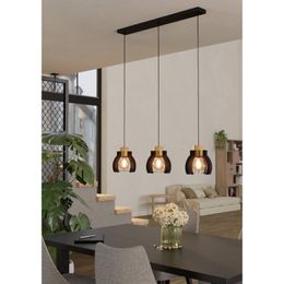 Eglo H&auml;ngeleuchte &raquo;STILLINGTON 1&laquo; E27 1 Stk. Pendelleuchte, H&auml;ngeleuchte, Industrial Stil, Schwarz, H&auml;ngelampe braun 3, &Oslash; 0cm H: 110cm, 1 Stk.