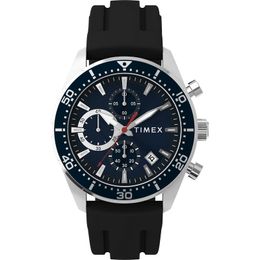 Timex Herren Chronograph &raquo;Ridgefield Chronograph&laquo; Quarzuhr, Armbanduhr, Herrenuhr, Silikonarmband, analog, Tag schwarz Einheitsgr&ouml;&szlig;e