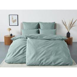 OTTO home Bettw&auml;sche &raquo;Sari2 in Seersucker Qualit&auml;t ideal f&uuml;r Sommer, Baumwolle&laquo; 2 Stk. uni Bettw&auml;sche mit Rei&szlig;verschluss in Gr. 135x200 oder 155x220 
