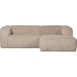 Woood Ecksofa &raquo;Bean Ripsbezug vollst&auml;ndig bezogen, H 73 x B 254 x T 175 cm&laquo; Rechts, Tragkraft 100 kg pro Sitzplatz, Gute Verschlei&szlig;festigkeit beige B/