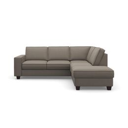 OTTO home Ecksofa &raquo;County L-Form&laquo; wahlweise Ottomane links oder rechts, mit Federkern-Polsterung braun Luxus-Microfaser (100% Polyester);Struktur fein
