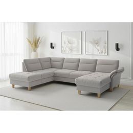 Sit & More sit&more Wohnlandschaft &raquo;Pamela U-Form, B: 292 cm, optional Schlaffunktion & Armteilverstellung&laquo; mit Federkern und Liegefl&auml;che aus Originalstoff grau 