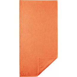 Egeria Badet&uuml;cher &raquo;Madison&laquo; Uni-Programm mit Streifenbord&uuml;re, reine Baumwolle orange Walkfrottee, Obermaterial: 100% Baumwolle B/L: 70cmx140cm, 1 Stk., 