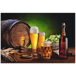 Artland Wandbild &raquo;Bier Stillleben&laquo; Getr&auml;nke 1 Stk. tlg. als Alubild, Leinwandbild in verschied. Gr&ouml;&szlig;en braun B/H/T: 60cm x 40cm, Alu-Dibond-Druck Getr&auml;nke 