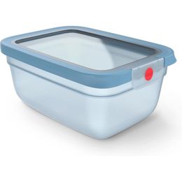 Emsa Frischhaltedose &raquo;oneClick&laquo; verschlossen mit nur 1 x Klick, 100% dicht, made in Germany blau Polyprophylen (PP) B/H/L: 15,95cm x 9,44cm x 21,73cm