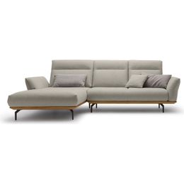Creation BY ROLF BENZ Ecksofa &raquo;CR.460 Designsofa, verstellbare R&uuml;ckenlehne, hochwertig & bequem&laquo; Sockel in Nussbaum, Winkelf&uuml;&szlig;e in Umbragrau, Breite 