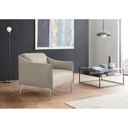 W.Schillig Cocktailsessel &raquo;sally Designsessel, Loungesessel, bequem, tolle Verarbeitungsdetails&laquo; mit Metallf&uuml;&szlig;en in Chrom gl&auml;nzend grau Longlife Xtra-
