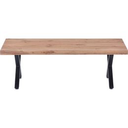 M&ouml;bilia Couchtisch &raquo;Conri&laquo; mit X-Gestell schwarz MDF mit Dekor Wildeiche, Gestell Metall B/H/T: 120cm x 40cm x 60cm, 120x60x40cm,mit X-Gestell