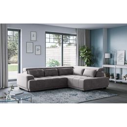OTTO home Ecksofa &raquo;Jade L Form, Breite: 270 cm, mit Kopfteilverstellung & Nierenkissen&laquo; optional elektr. Sitztiefenverstellung grau 92% POLYESTER (PES