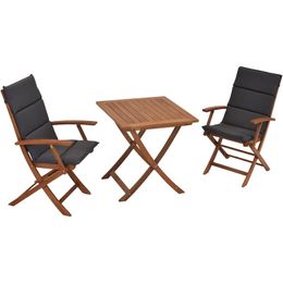 Merxx Balkonset &raquo;Comodoro&laquo; Set, 5 Stk. tlg. 2 Klappsessel und Klapptisch braun FSC -zertifiziertes Massivholz B/H/T: 64,5cm x 100cm x 56cm, Balkon Set