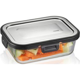 Gefu Lunchbox &raquo;MILO&laquo; gelaserter QR Code zur Vorratskontrolle per App (nur f&uuml;r Android) silber Borosilikatglas, Edelstahl, Kunststoff B/H/L: 13cm x 