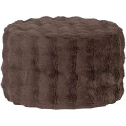 Woood Hocker &raquo;Olven mit Dream-Flauschbezug und runder Form H 36 x B 60 x T 60 cm&laquo; Gute Verschlei&szlig;festigkeit, flauschige Haarstruktur, montiert 
