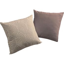 Adam Dekokissen &raquo;Easy Diamond&laquo; Rei&szlig;verschluss, gemustert, Wendekissenh&uuml;lle ohne F&uuml;llung, 1 St&uuml;ck braun Baumwolle B/L: 50cm x 50cm, 1 Stk.