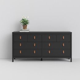 Home Affaire Kommode &raquo;Madrid, Aufbewahrung, Schubladenschrank, Stauraum&laquo; mit 4 kleinen und 4 gro&szlig;en Schubladen, Breite 160 cm schwarz Holzwerkstoff B/