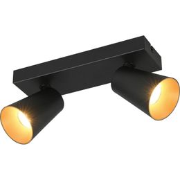 Trio Leuchten Deckenstrahler &raquo;SHARP, Spot mehrflammig exkl GU10 max 10W schwenkbar & drehbar&laquo; GU10 1 Stk. warmwei&szlig; - kaltwei&szlig; Schirm innen gold, 