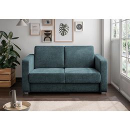 Home Affaire Ecksofa &raquo;Lazio modern und bequem, schmale Armlehnen, tolle Detailverarbeitung&laquo; mit 2 Einzelausz&uuml;gen als L&auml;ngsschl&auml;fer blau 100% Polyester