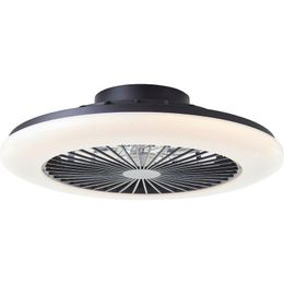 Brilliant LED Deckenleuchte &raquo;Salerno&laquo; 1 Stk. RGB warmwei&szlig; - kaltwei&szlig; Ventilator, 49 cm, digitales RGB, CCT, 4700 lm, dimmbar, 3000-6500 K schwarz &Oslash; 48cm H: 13cm
