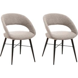 OMG Design Esszimmerstuhl &raquo;Marley&laquo; (Set) 2 Stk.mit modernem Cut-Out, Boucl&eacute; Bezug braun Stoff B/H/T: 60cm x 85cm x 60cm, 2 Stk., Stoff uni