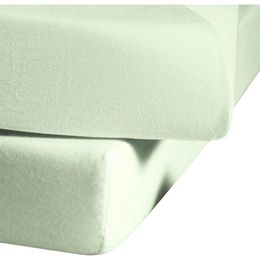 Fleuresse Spannbettlaken &raquo;Ines hochwertiger Jersey aus reiner Baumwolle,&laquo; aus Baumwolle, f&uuml;r Matratzen bis 23 cm H&ouml;he, Bettlaken, Spannbetttuch gr&uuml;n 