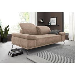 OTTO home 3-Sitzer &raquo;Caluna&laquo; mit Sitztiefen- und Kopfteilverstellung beige Luxus-Microfaser Vintageoptik (100% Polyester);Flachgewebe Mura: (100% 