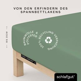 Schlafgut Spannbettlaken &raquo;Cool Contact&laquo; 100% gek&auml;mmte Mikrofaser gr&uuml;n Microfaser, Obermaterial: 100% Polyester B/L: 200cm, 1 Stk., Microfaser, 120-130x200 25cm