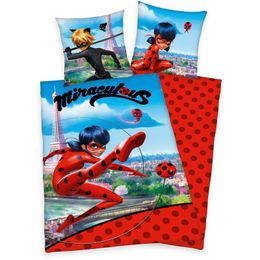 Quelle Kinderbettw&auml;sche &raquo;Miraculous&laquo; mit tollem Ladybug- und Cat Noir-Motiv bunt Renforc&eacute;, Obermaterial: 100% Baumwolle B/L: 135cm x 200cm, 1 Stk., 1 Stk., 