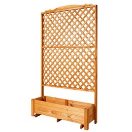 Promadino Spalier &raquo;Romantica&laquo; mit Pflanzkasten, BxTxH: 120x38x210 cm braun Massivholz B/H/T: 120cm x 210cm x 38cm