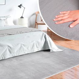 MERINOS Teppich &raquo;Loft 37, Kunstfellteppich&laquo; rechteckig 16 mm H&ouml;he weich und kuschelig, Fell Haptik, Anti-Rutsch-Unterseite grau Polyester B : 240cm 1 