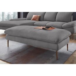 W.Schillig Hocker &raquo;enjoy&MORE&laquo; F&uuml;&szlig;e bronze pulverbeschichtet, Breite 151 cm grau Chenille-Flachgewebe R66 (85% Polyester, 15% Nylon);Longlife Xtra-