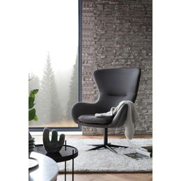Salesfever Drehsessel &raquo;Helsinki Komfortabler Sessel f&uuml;rs B&uuml;ro&laquo; Entspannung trifft Design: Moderner Relaxsessel grau Textil (100% Polyester), Metall 