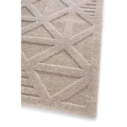 PRIMAflor-Ideen in Textil Teppich &raquo;COSMO Geo, Made in Belgium&laquo; rechteckig 14 mm H&ouml;he modernes Design, Hoch-Tief Effekt, weicher Flor beige Polyester, 